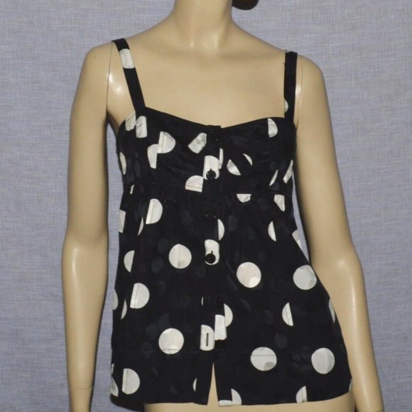 Marc Jacobs | Tops | Marc Jacobs S Small Satin Black White Polka Dots ...